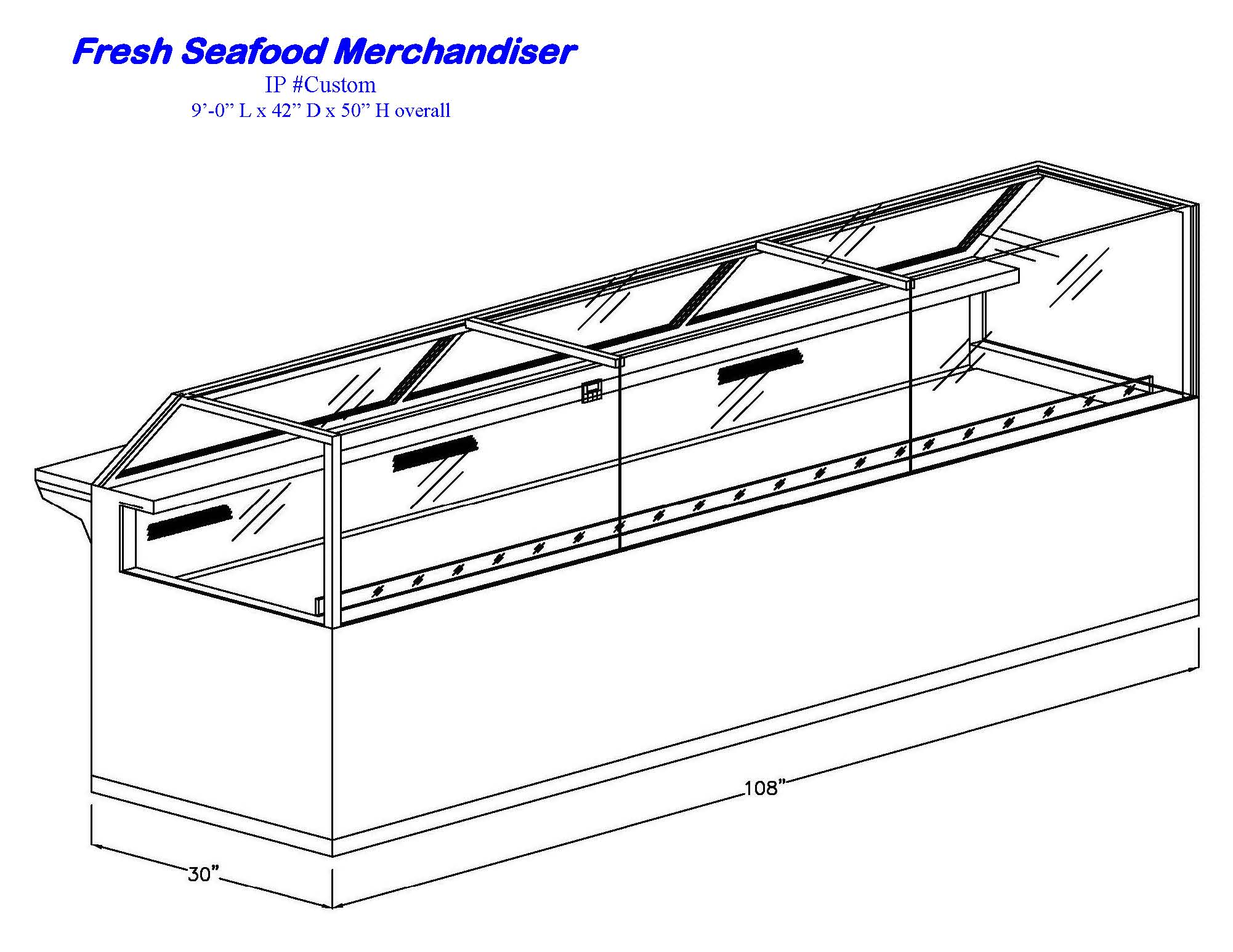 SeafoodCasesOnline.com - 9' Full Service Seafood Case with Top Glass ...